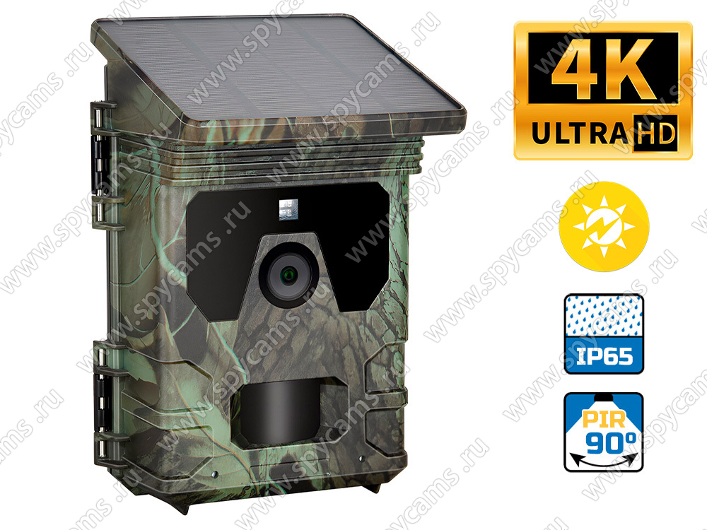 Уличная 4K фотоловушка «Филин HC-600A» с солнечной панелью и резервным ...