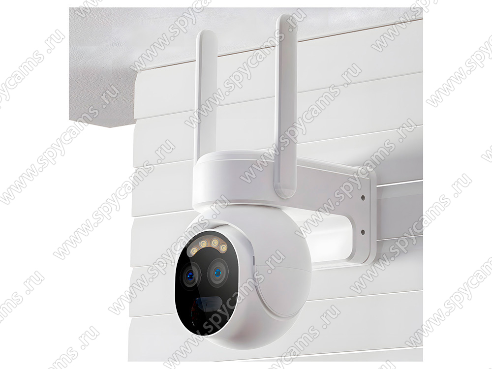 Поворотная беспроводная 4G 2MP уличная IP-камера с двумя объективами ...